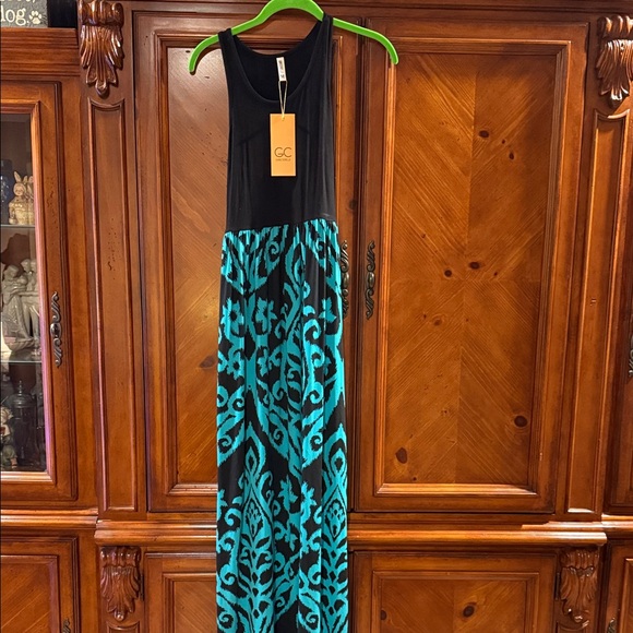 Grecerelle | Dresses | Gc Womens Black And Blue Maxi Dress | Poshmark